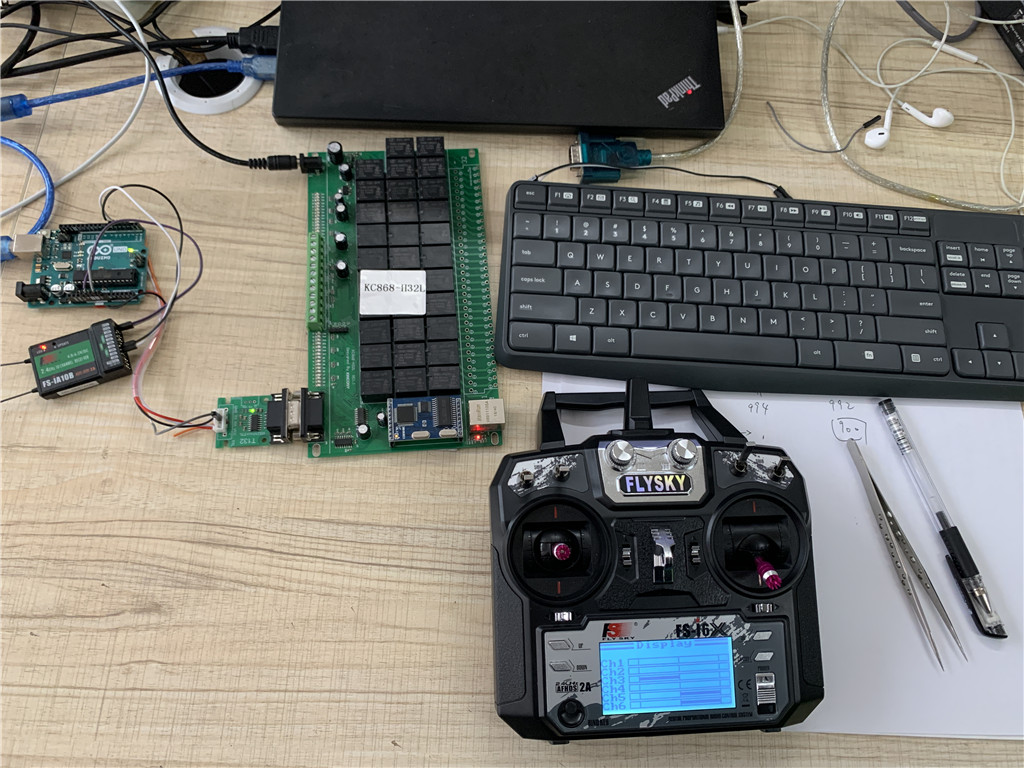 Control KC868-H32B relay board by FlySky FS i6X using Arduino
