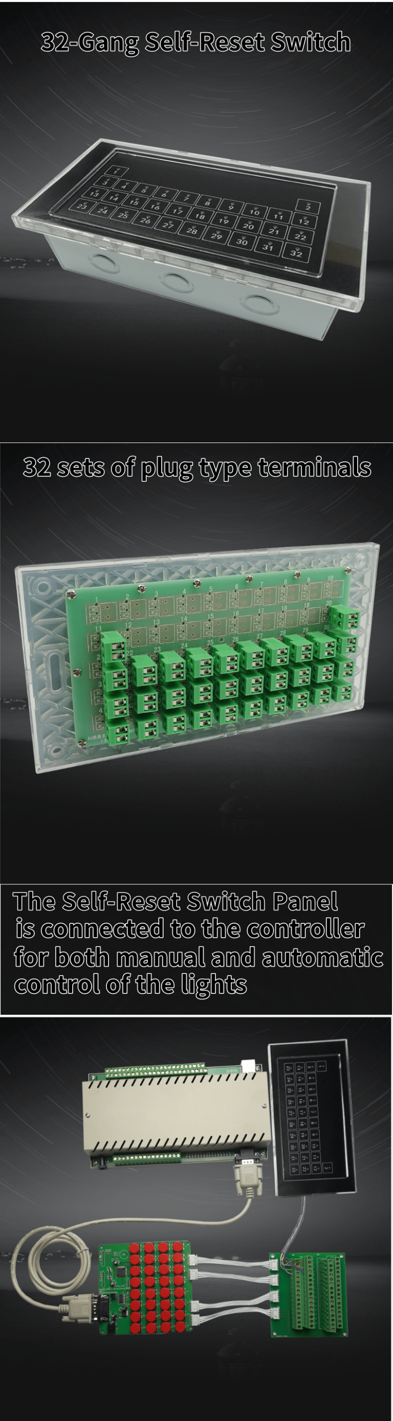 WALL PUSH BUTTON SWITCH PANEL 32 GANG – Smart Home Automation | KinCony