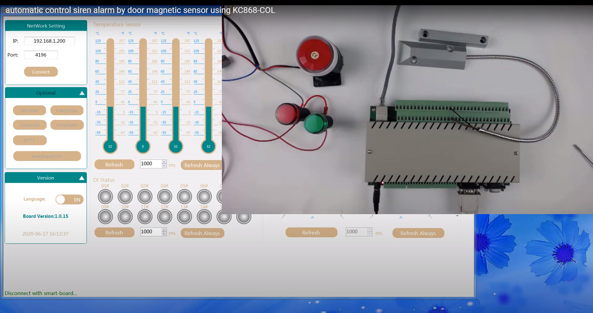 Automatic control siren alarm by door magnetic sensor using KC868-COL ...