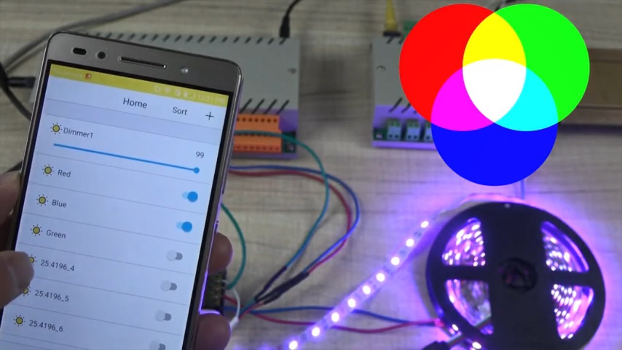 How to use RGB LED strip by KC868 H32B & KC868 D8 dimmer controller – Smart Home Automation ...
